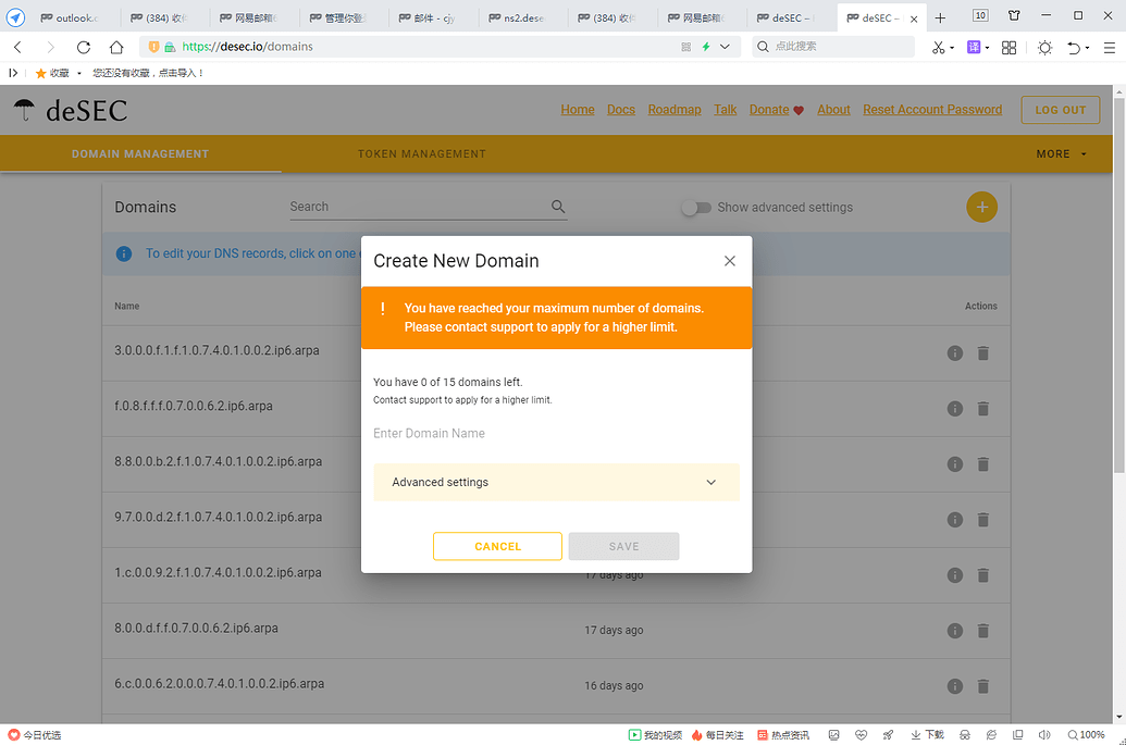 I have already added 15 domains but need to add more,what could i do ...