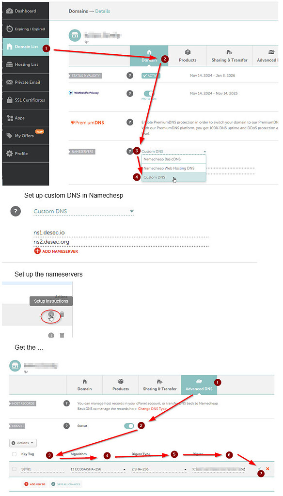 Namecheap setup guide - DNSSEC Setup Guides - deSEC Community